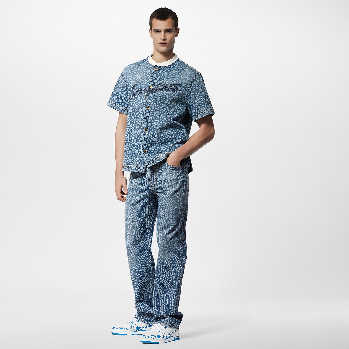 LV x YK Infinity Dots Denim Shirt - Men - Ready-to-Wear | LOUIS VUITTON